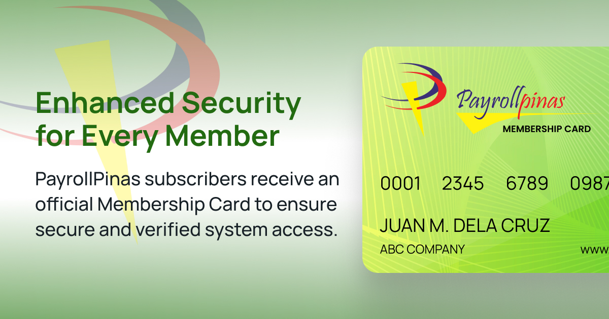 PayrollPinas Membership Card | Payroll Outsourcing Security Program